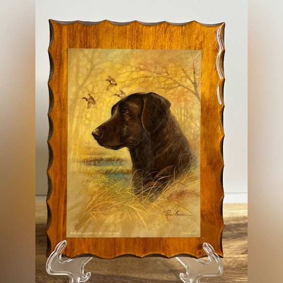 Vintage | Wall Decor | Vintage 987 Donald Art Co Black Lab 9in By 7in ...
